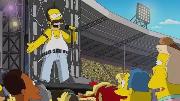 'The Simpsons' ለሚመጣው ክፍል የንግስትን ድንቅ አፈጻጸም በላይቭ ኤድ ላይ ፈጥሯል።