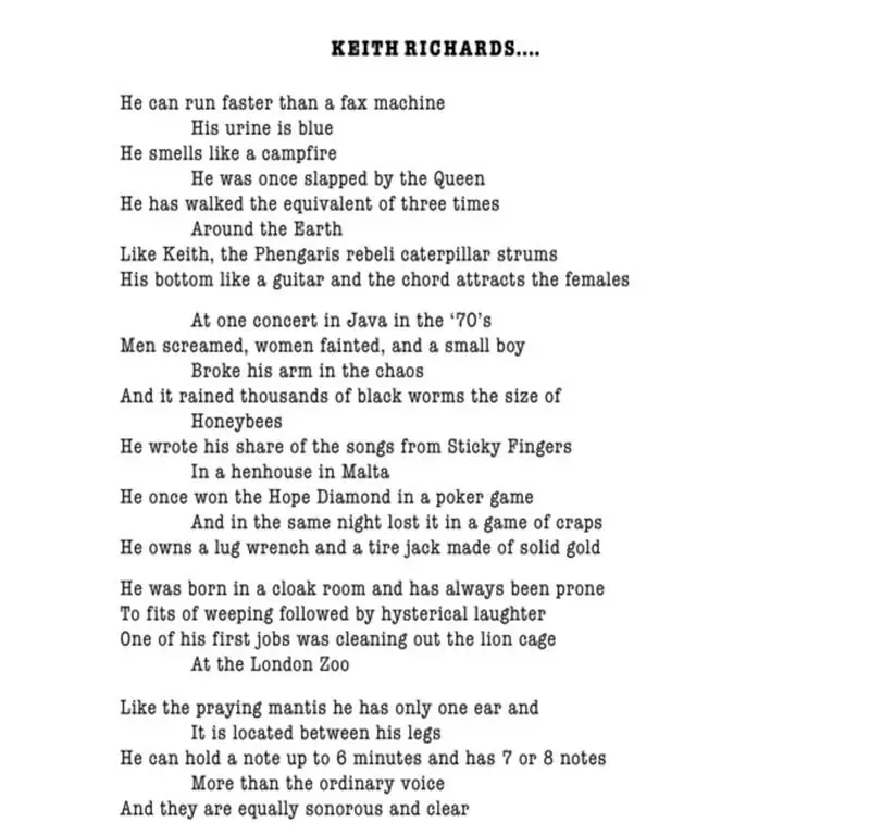 汤姆·韦茨写了一首关于基思·理查兹的新诗 10499_1