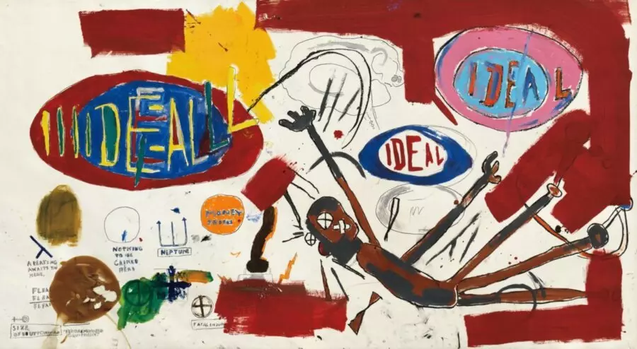 ’n Jean-Michel Basquiat-skildery van $10 miljoen wat op ’n veiling verkoop sal word