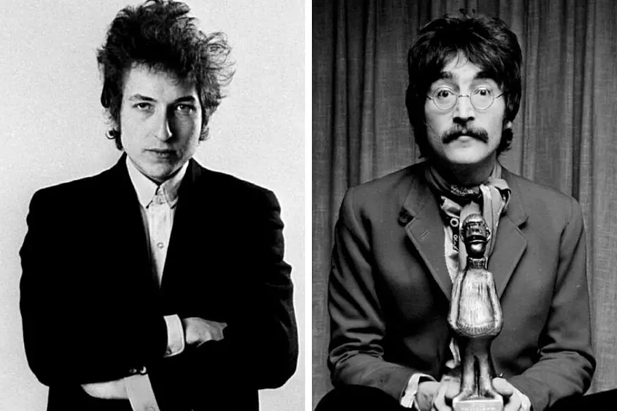 Taifeadadh baile annamh d’amhrán John Lennon do Bob Dylan