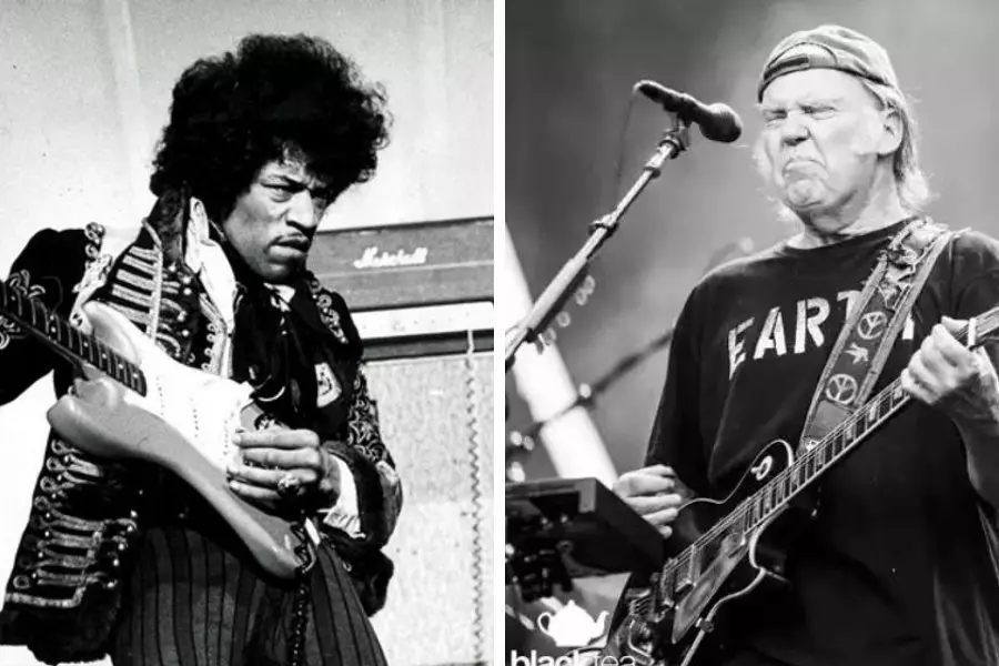 Jimi Hendrix û Neil Young carekê kamyonek pîkapê germ kirin