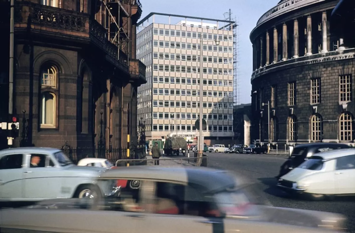 ABC Television House op Mount Street, fan it krúspunt fan Oxford Street en Lower Mosley Street, c. 1960. Ûntwurpen troch J. E. Beardshaw & Partners en boud 1959-60.