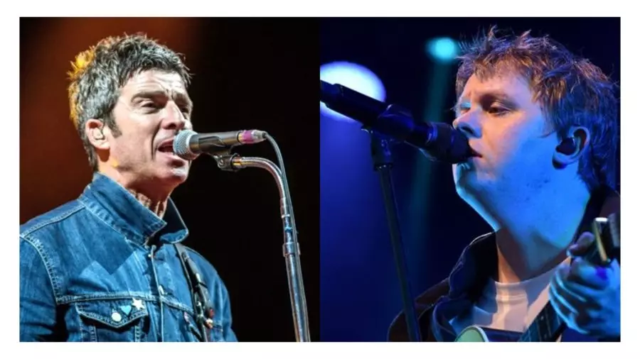 Lewis Capaldi ontmoet Noel Gallagher en fluister in sy oor "It's gonna be OK" terwyl hulle 'n drukkie deel