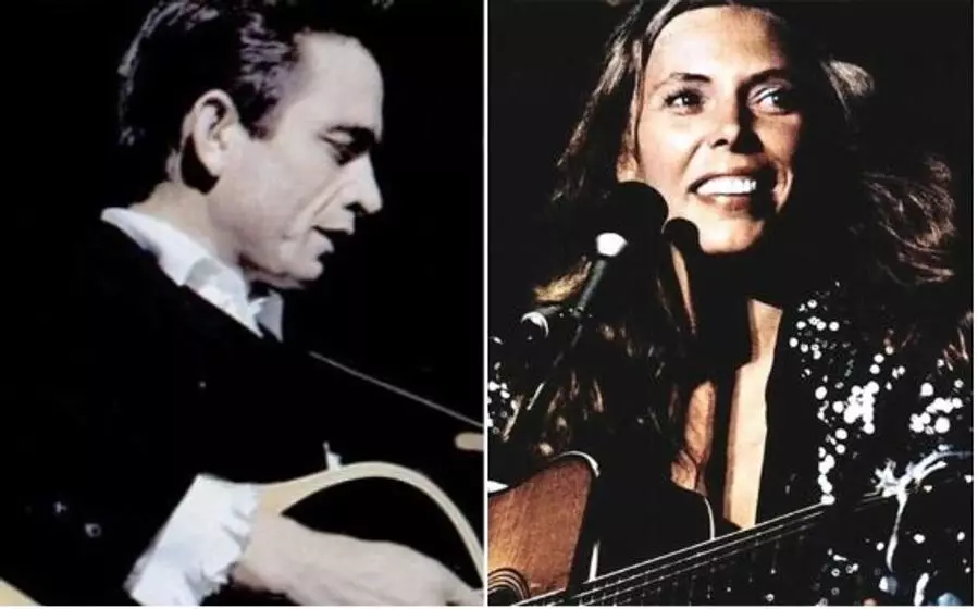 Johnny Cash en Joni Mitchell sjonge Bob Dylan klassiker