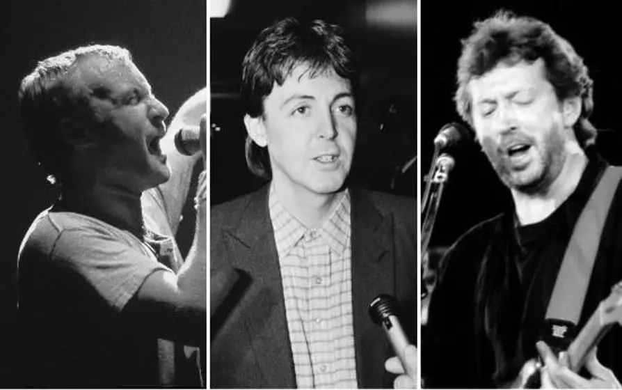 Paul McCartney, Eric Clapton og Phil Collins koma fram í beinni útsendingu