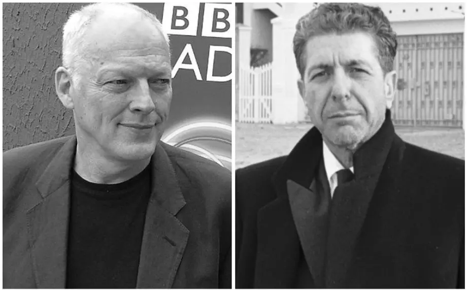 Clúdaíonn David Gilmour ó Pink Floyd dhá amhrán Leonard Cohen