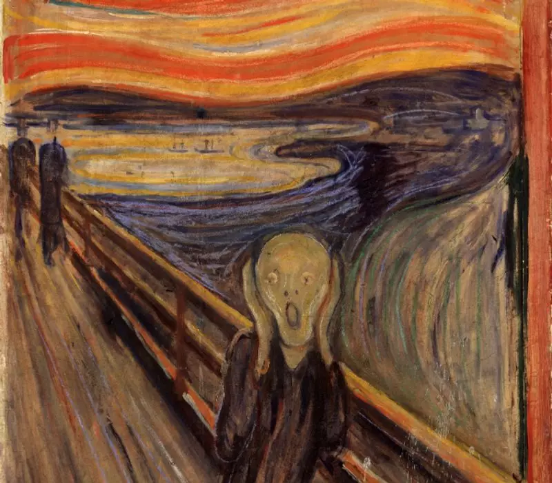 Kolona zanore e Pink Floyd Edvard Munch pikturon "The Scream"