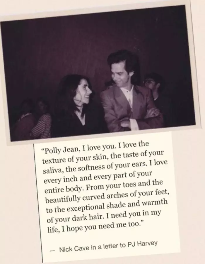 Surat cinta romantis Nick Cave dikirim menyang PJ Harvey 5845_1