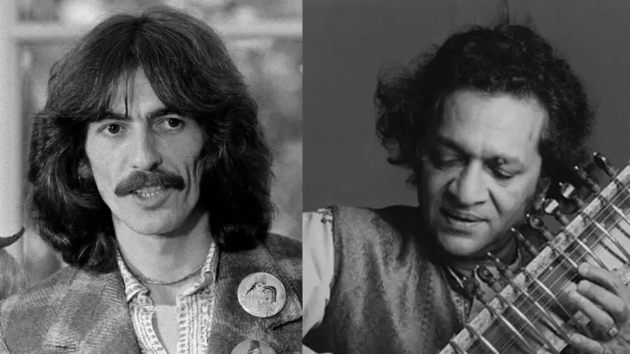 Ravi Shankar 教 George Harrison 如何演奏西塔琴