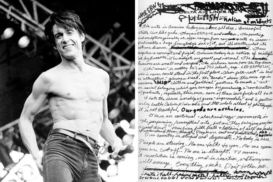 Iggy Pop fjerner Amerika i et håndskrevet brev i 1995