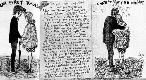 نامه عاشقانه کریسمس جان لنون به همسرش سینتیا 6912_1