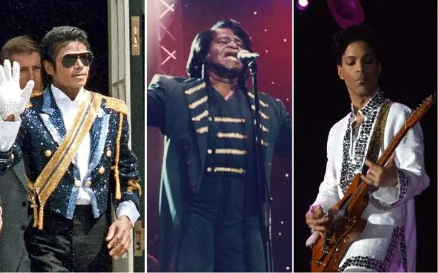 James Brown, Michael Jackson a Prince yn perfformio ar y llwyfan