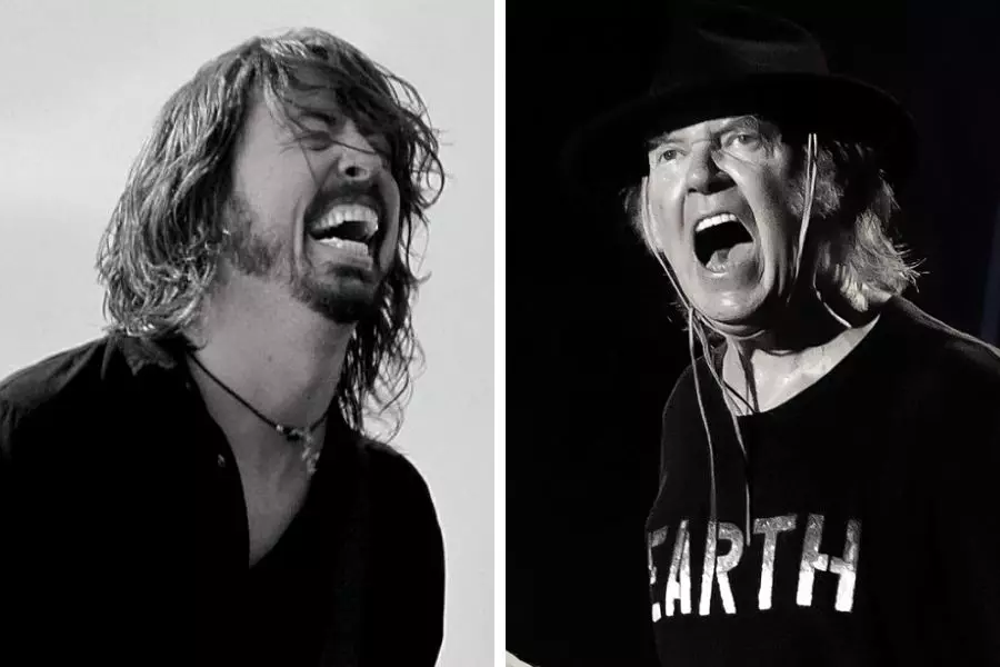 Frontman kapely Why Foo Fighters Dave Grohl miluje Neila Younga