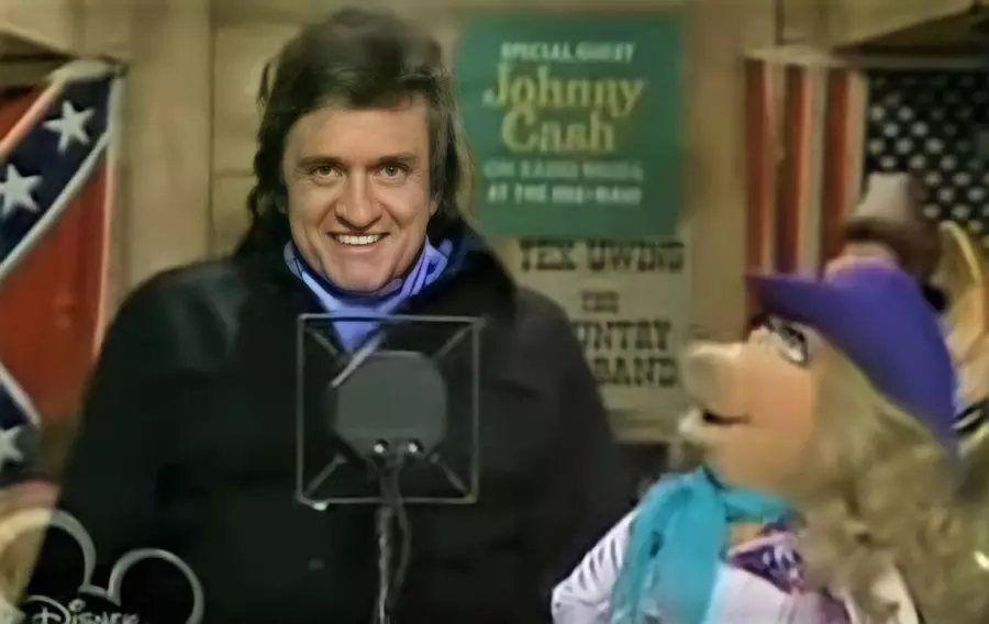 Johnny Cash en duo avec Miss Piggy sur "Jackson", 1981