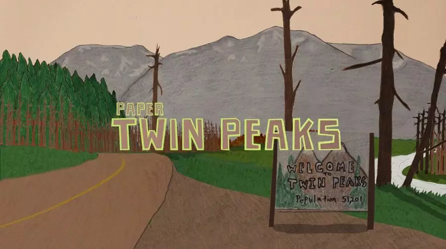 Paglingaw sa intro para sa 'Twin Peaks' nga hingpit nga gihimo sa papel